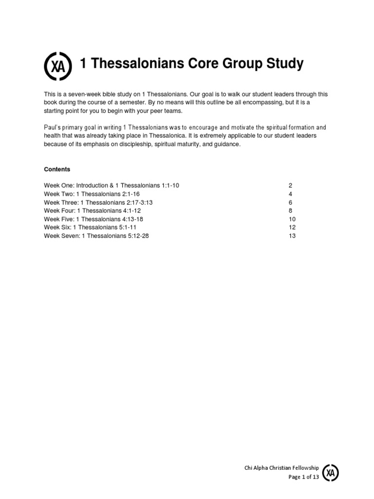 1 Thessalonians Bible Study | PDF | First Epistle To The Thessalonians ...