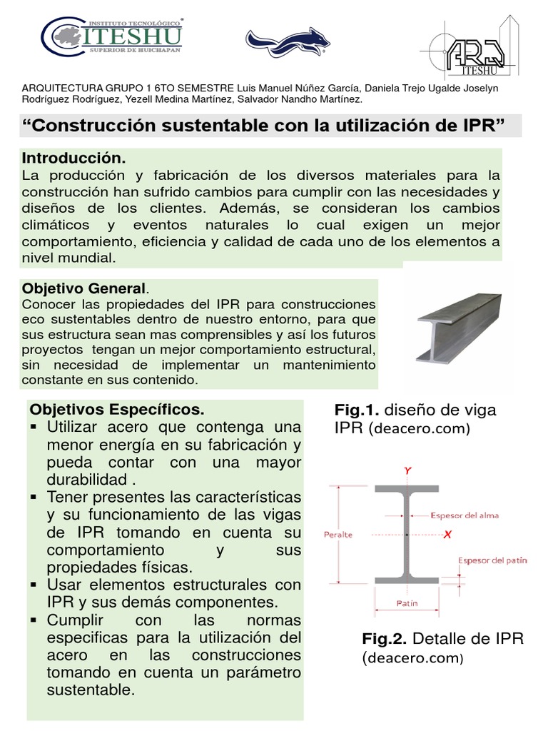 Lamina IPR Estructuras | PDF | Acero | Ingeniería de Edificación