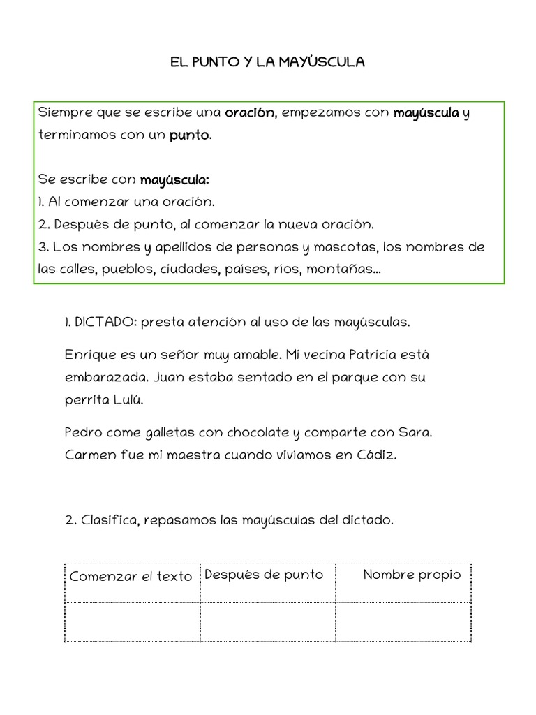 El Punto y La Mayuscula | PDF