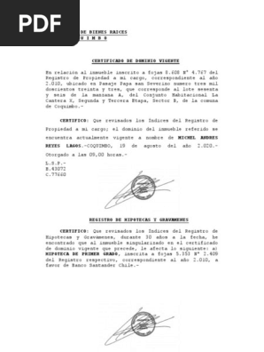 Certificado De Dominio Vigente En Chile Certificados En Lnea Gratis