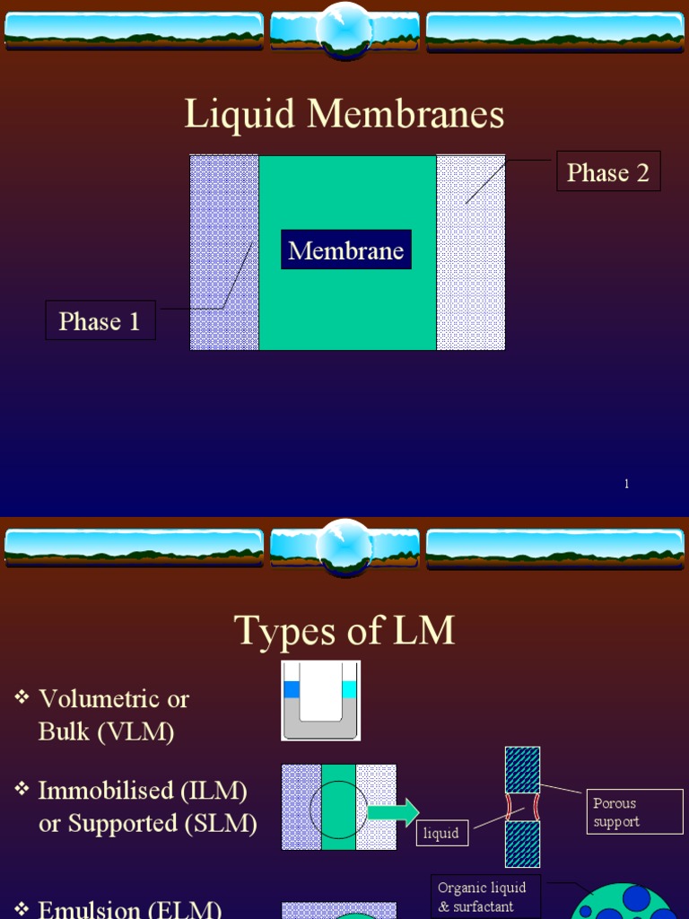 Liquid Membranes: Types and Applications | PDF | Chemical Engineering ...