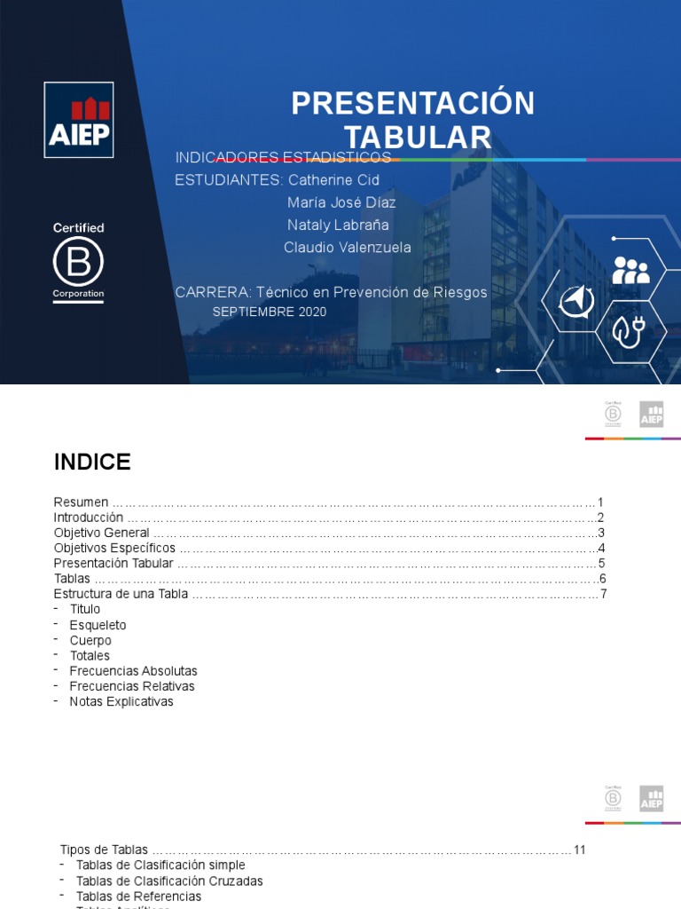 Presentacion Tabular | PDF | Estadísticas | Información