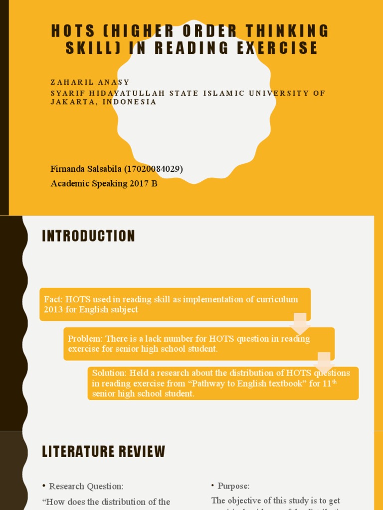 Hots (Higher Order Thinking Skill) | PDF | Pedagogy | Cognitive Science