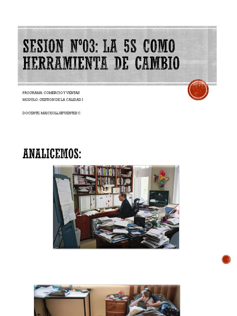 Sesion Nº03 La 5S Como Herramienta de Cambio | PDF | Gestión de la ...