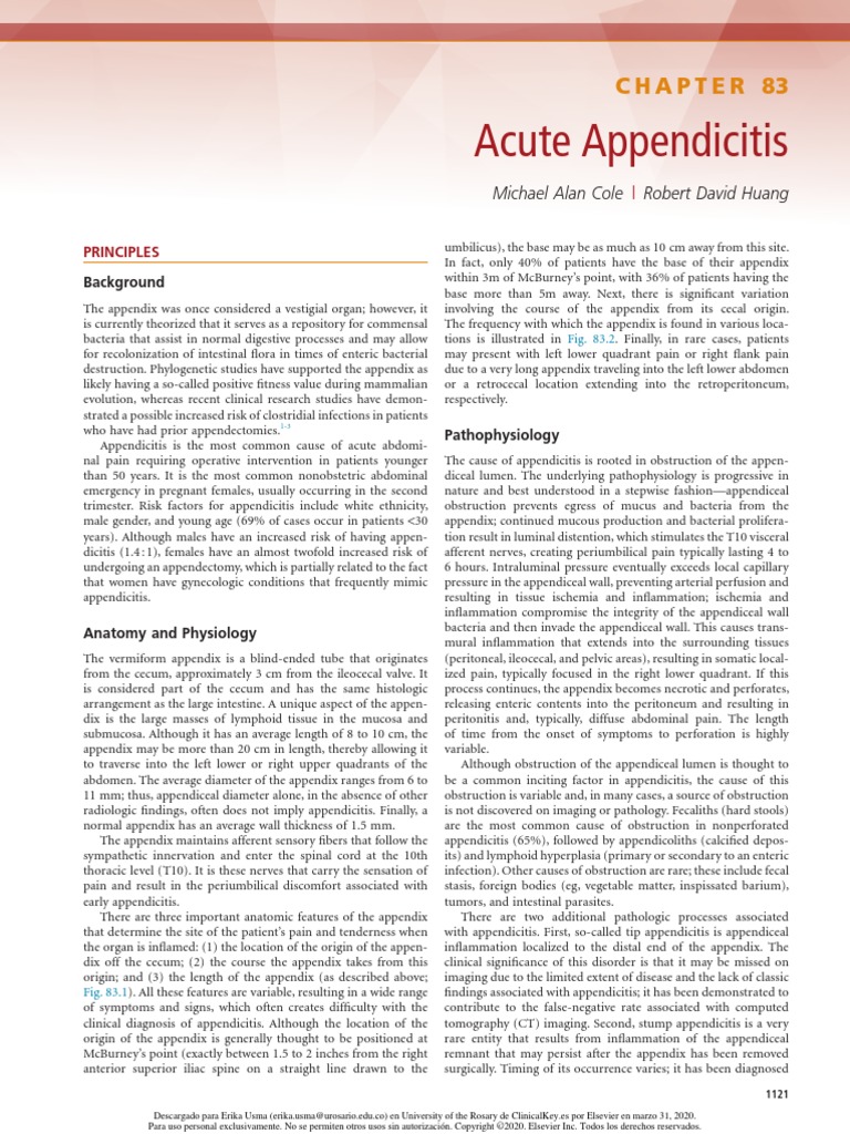 Acute Appendicitis: Michael Alan Cole Robert David Huang | PDF | Ct ...