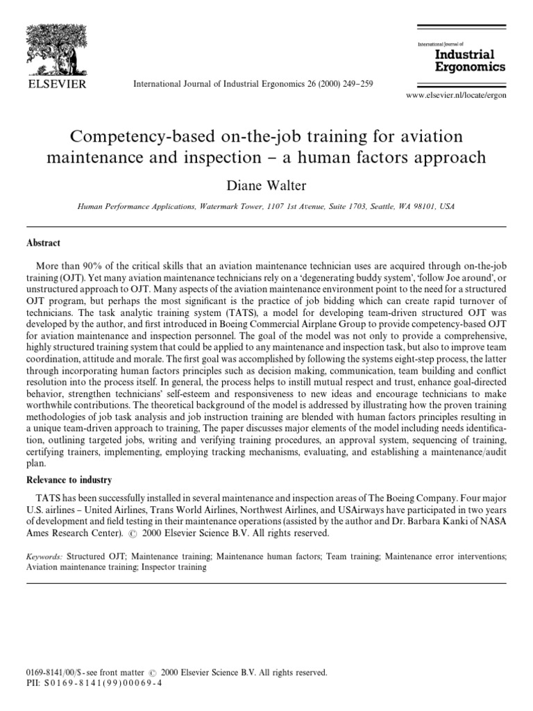 Competency-Based On-The-Job Training For Aviation Maintenance and ...