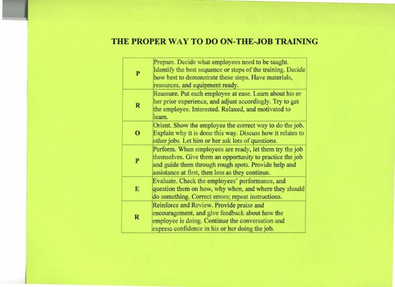 Effective On-the-Job Training Guide | PDF