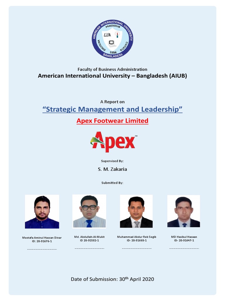 Strategic Management & Leadership of Apex PDF | PDF | Retail | Shoe