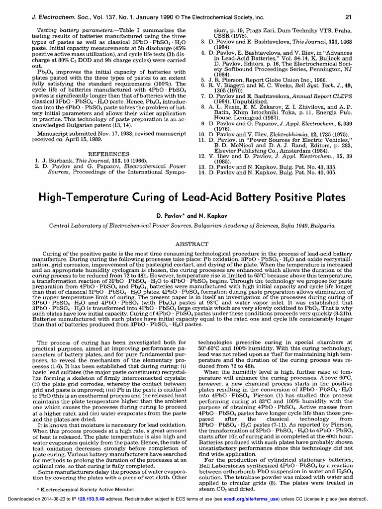 Enhanced Curing for Lead-Acid Batteries | PDF | Crystallization | Lead