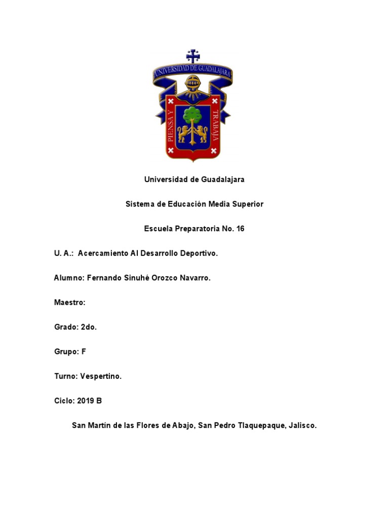Escudo y Datos de Preparatoria UDG 16 | PDF
