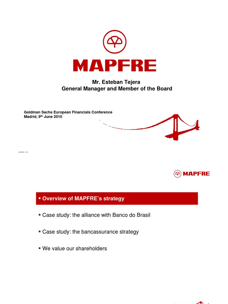 Goldman Sachs Conference 2010 | PDF | Insurance | Mergers And Acquisitions