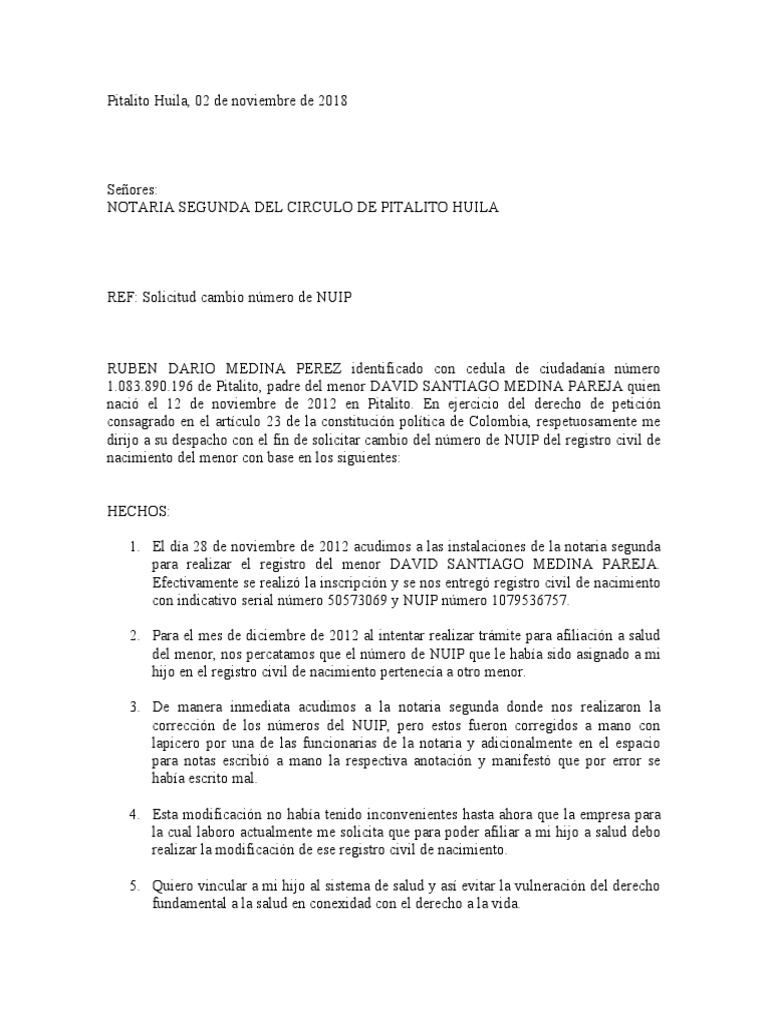 Solicitud Cambio Nuip | PDF | Información del gobierno | Gobierno
