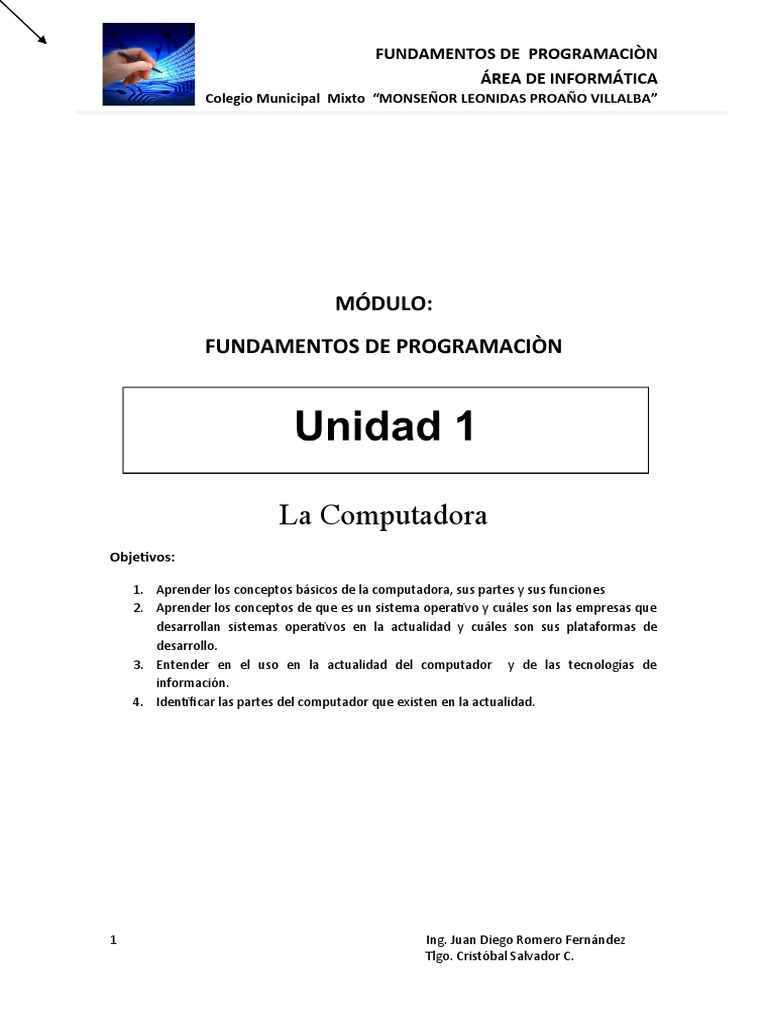 Modulo de Fundamentos de Programacion | PDF | Almacenamiento de datos ...