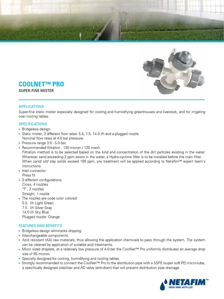 Coolnet Pro Data Sheet PDF | PDF | Filtration | Chemical Engineering