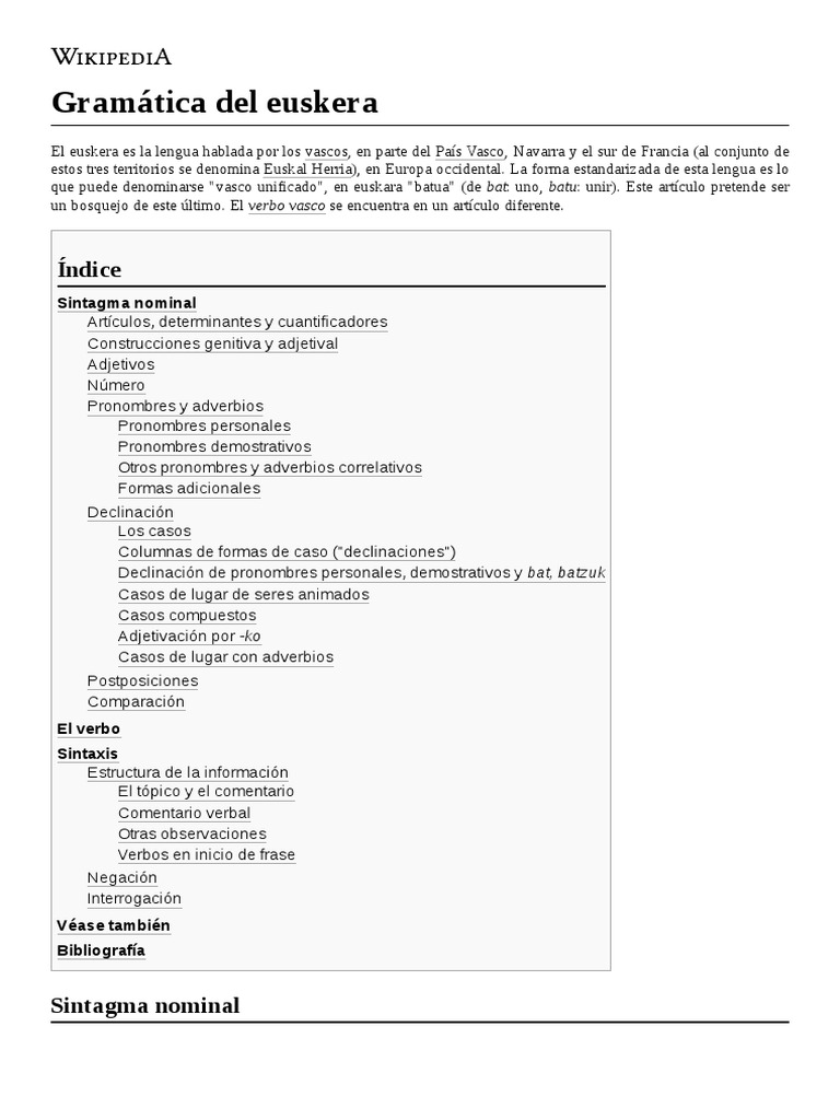 Gramática_del_euskera | PDF | Morfología | Ciencia cognitiva