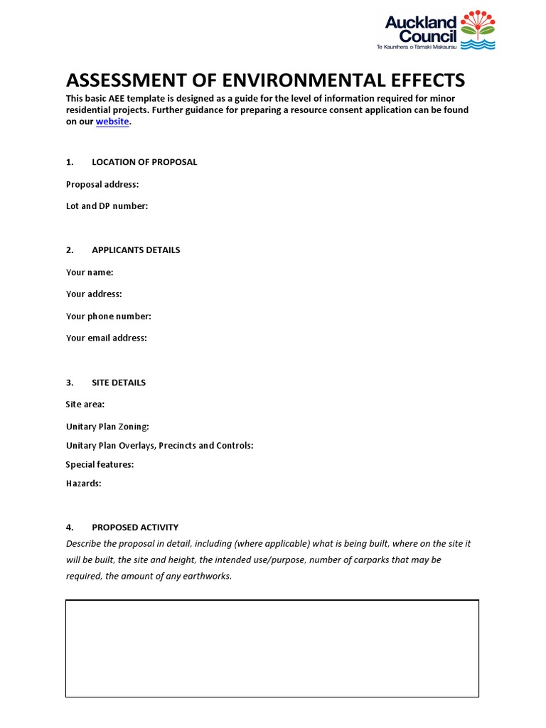 Assessment Environmental Effects Template | PDF | Nature | Water