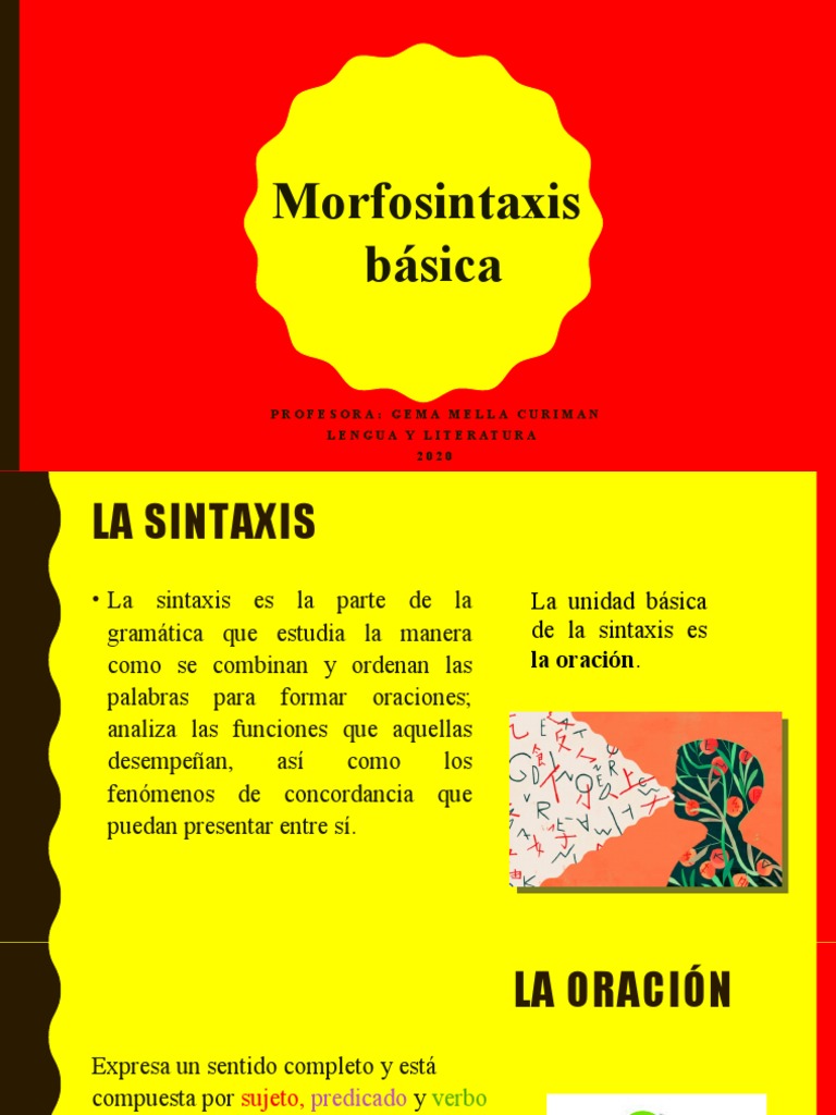 Morfosintaxis Básica | PDF | Oración (Lingüística) | Asunto (gramática)