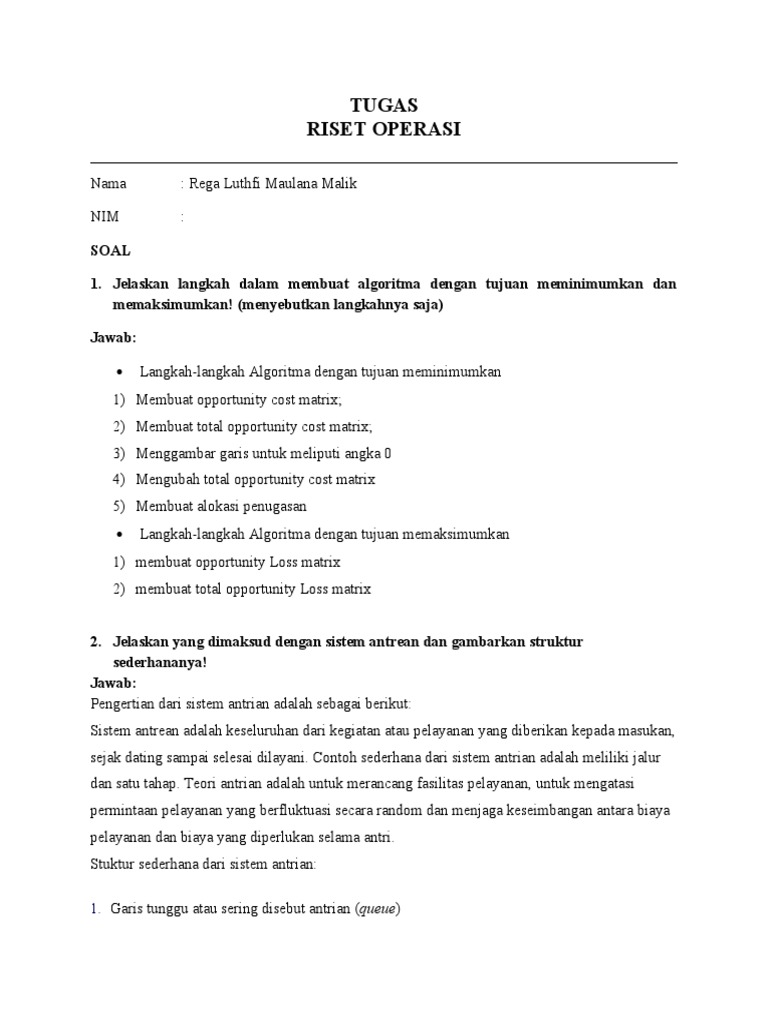 Soal Tugas 3-Riset Operasi | PDF