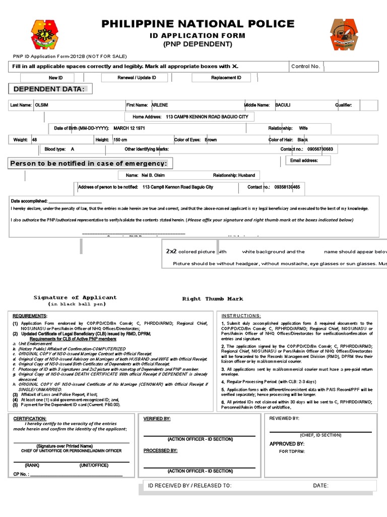 Philippine National Police: (PNP Dependent) | PDF | Government ...