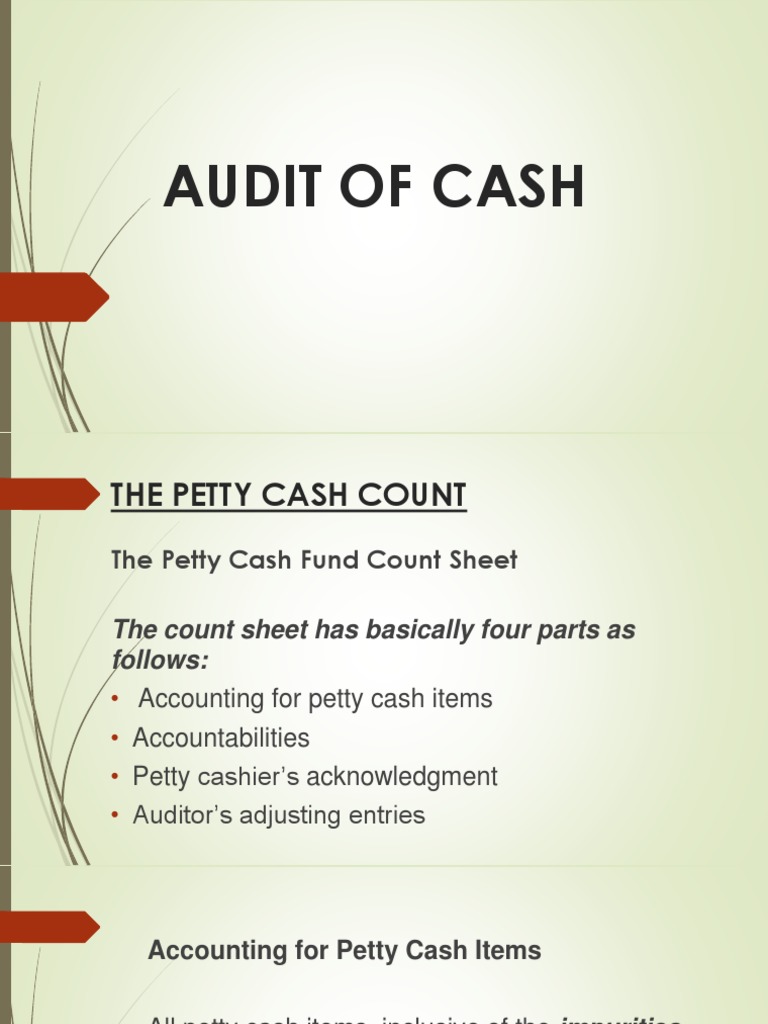 Audit of Cash | PDF | Cash | Cheque