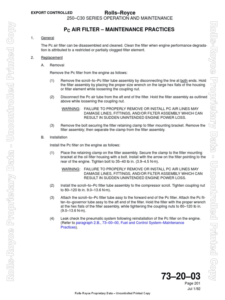 Rolls-Royce: 250-C30 Series Operation and Maintenance | PDF | Sodium ...