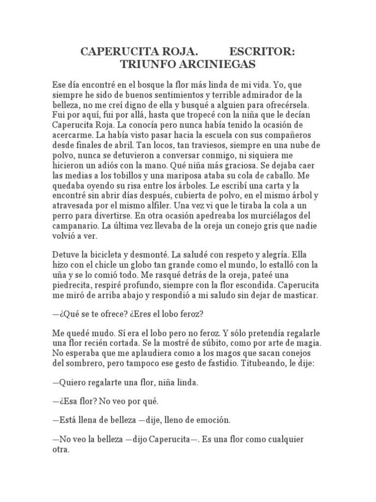 Caperucita Roja. Versión Del Lobo | PDF | Caperucita Roja