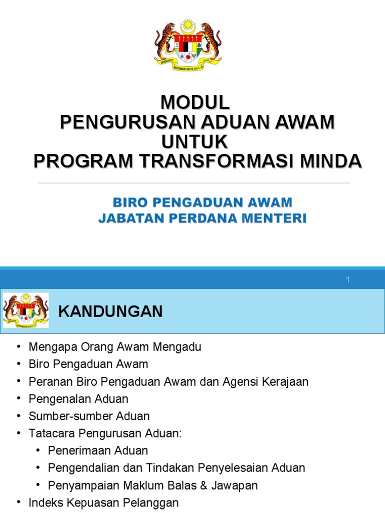 Kecekapan Pengurusan Aduan Awam - Modul INTAN - V3 | PDF