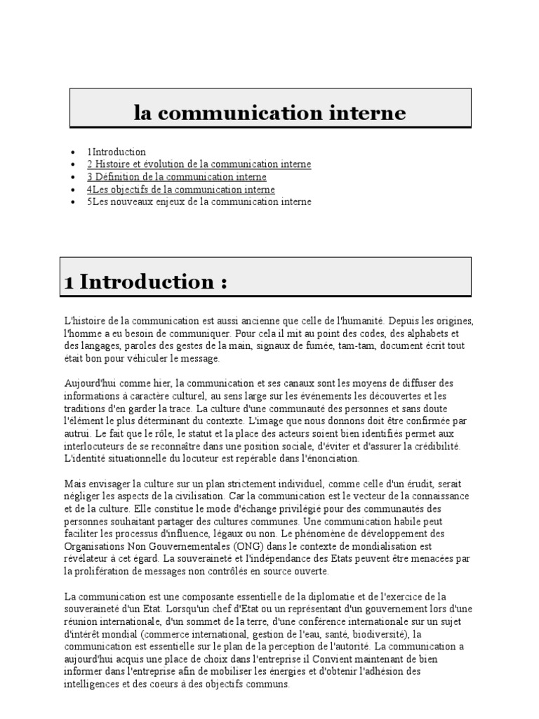 La Communication Interne | PDF | la communication | Gestion des ressources humaines