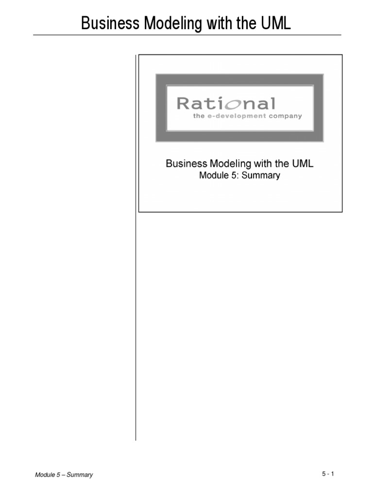 UML Business Modeling Summary | PDF