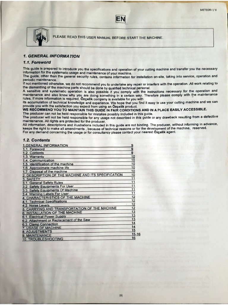 Manual Meteor 1 Ozcelik | PDF