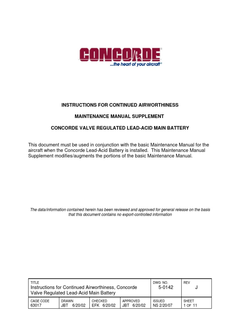 Instructions For Continued Airworthiness Maintenance Manual Supplement ...