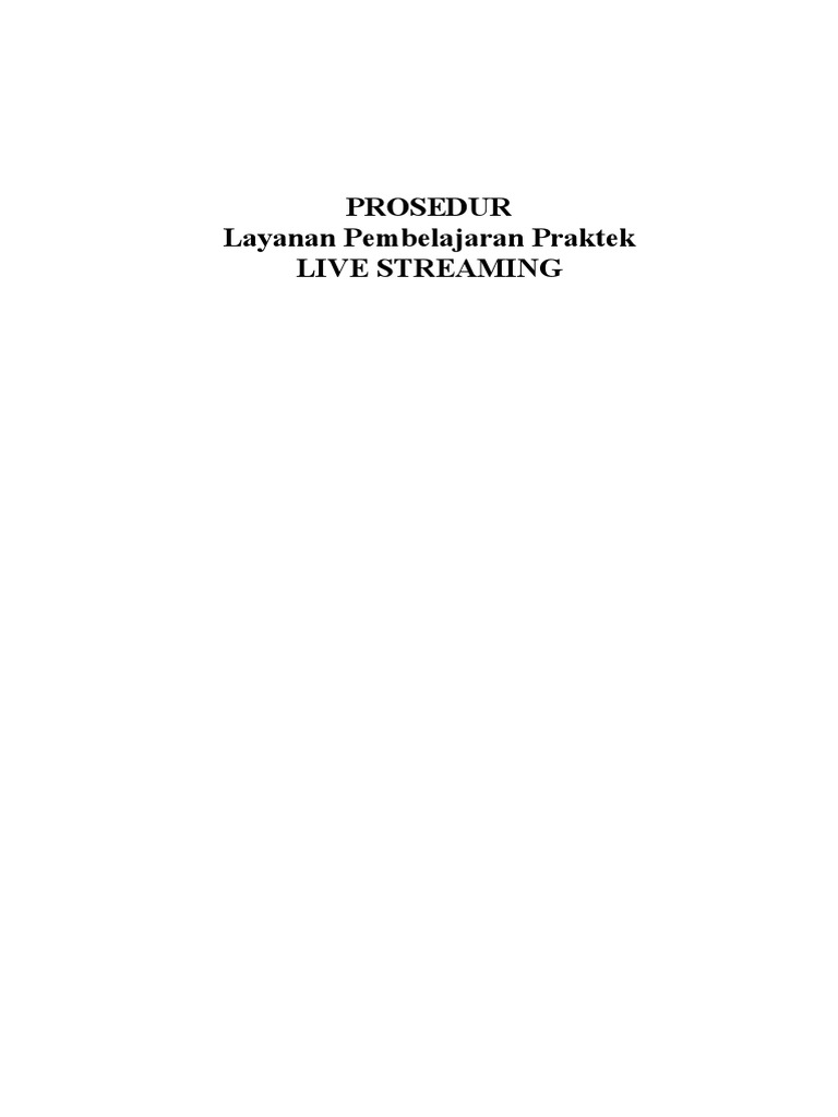 Sop Live Streaming Praktek | PDF