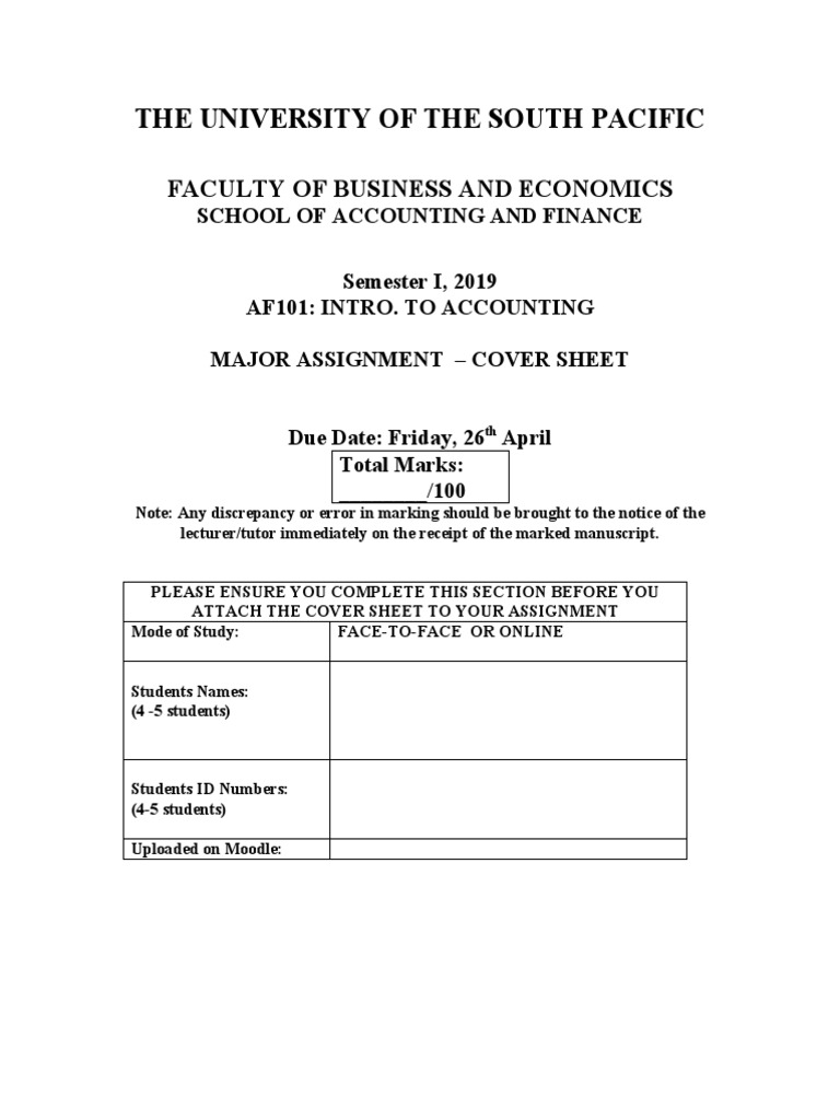 Cover Page Template | PDF