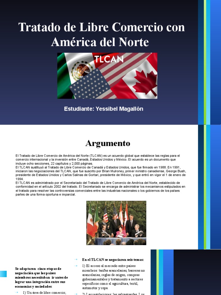 Tratado de Libre Comercio Con América Del Norte | PDF | Tratado de Libre Comercio Norteamericano ...