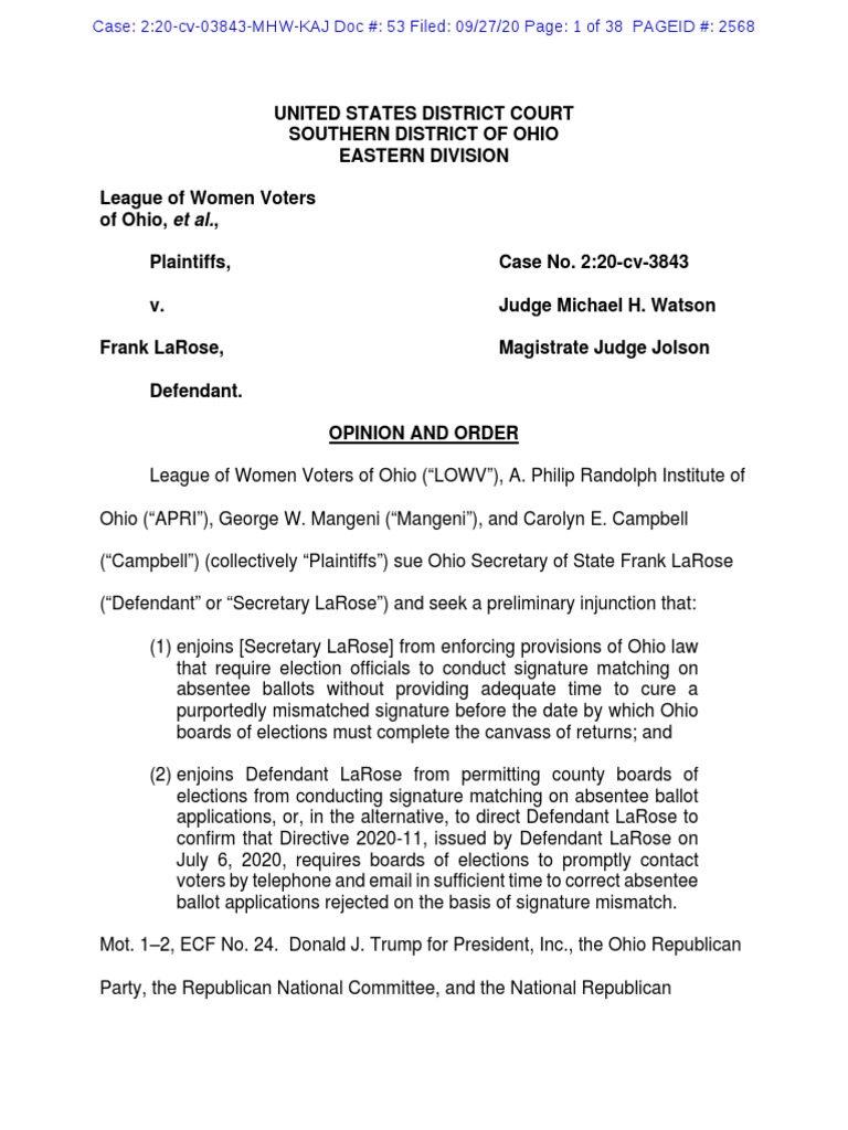 Judge Michael Watson Ruling Signature Mismatch | PDF | Standing (Law ...