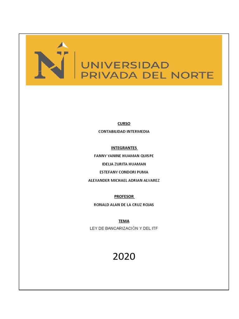 Mapa Conceptual de La Ley de Bancarizacion y Del Itf | PDF | Cuenta de depósito | Bancos