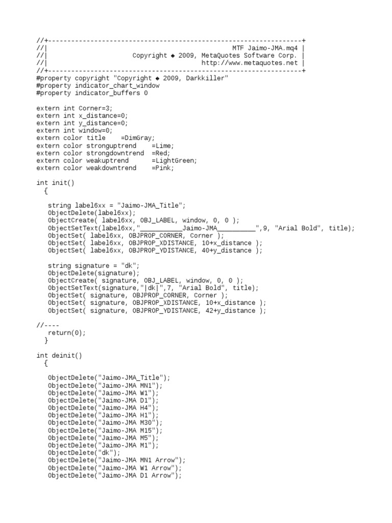 MTF Jaimo-JMA - mq4 | PDF | Microsoft Typefaces | Windows Xp Typefaces