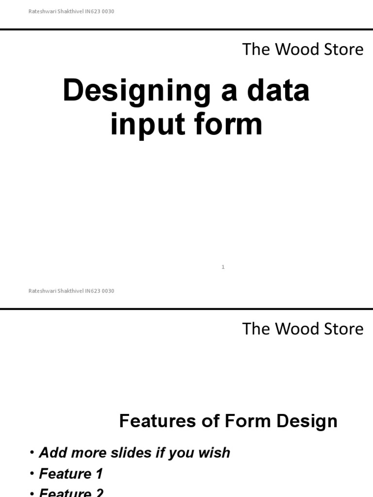 Designing A Data Input Form | PDF