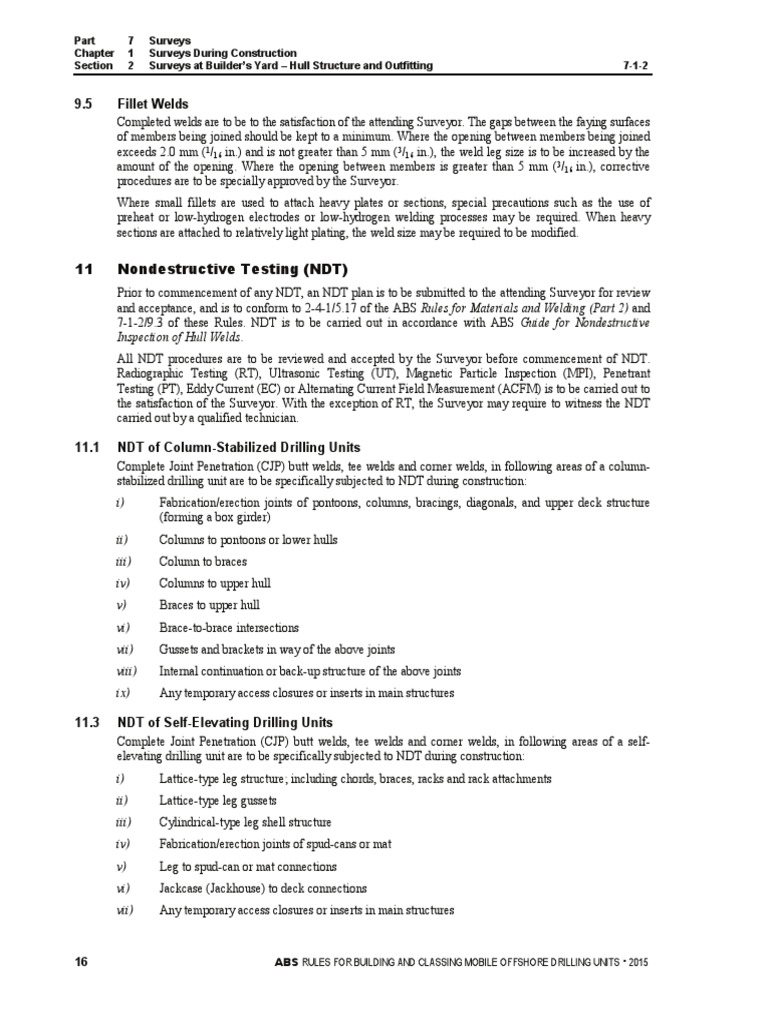 Abs NDT Plan | PDF | Nondestructive Testing | Materials