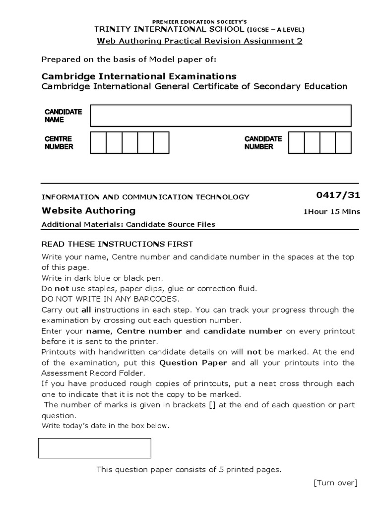 Web Authoring Exam Guide | PDF | Html | World Wide Web