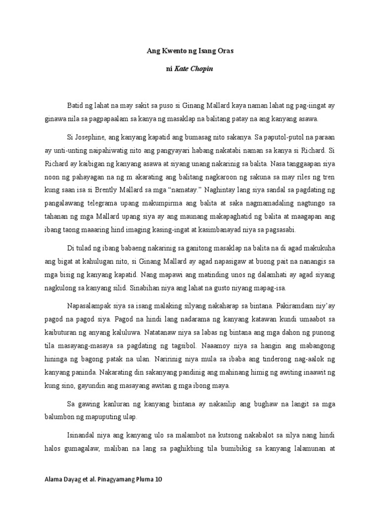 Ang Kwento NG Isang Oras | PDF