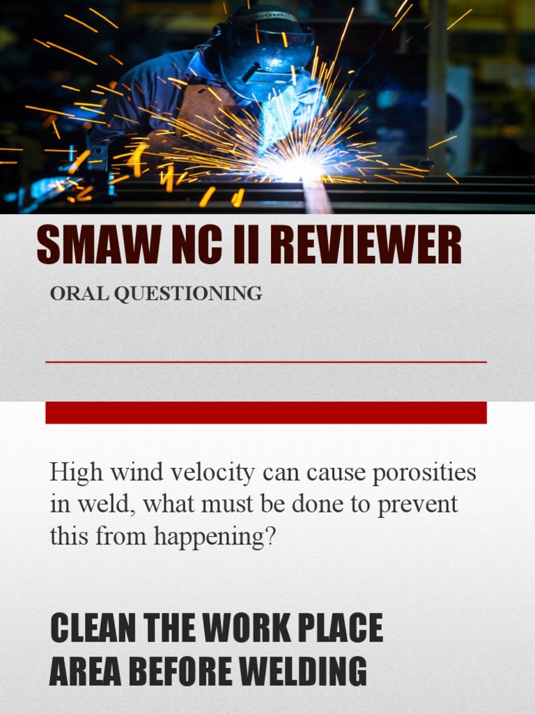 Smaw NC Ii Reviewer: Oral Questioning | PDF