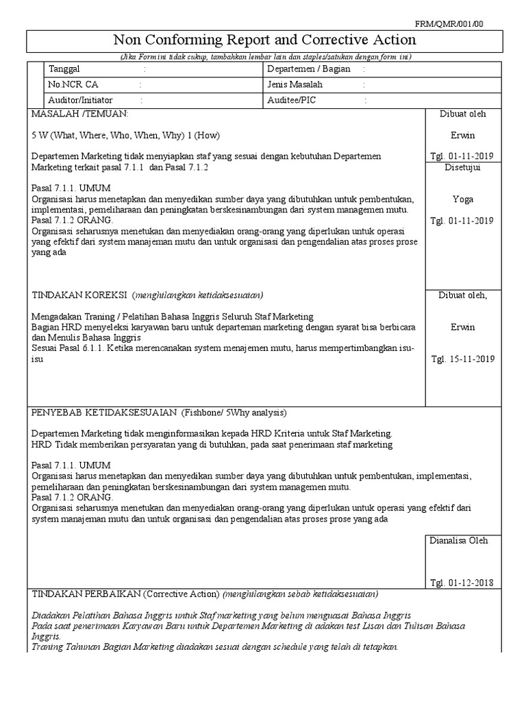 Form NCR CA (Erwin) | PDF
