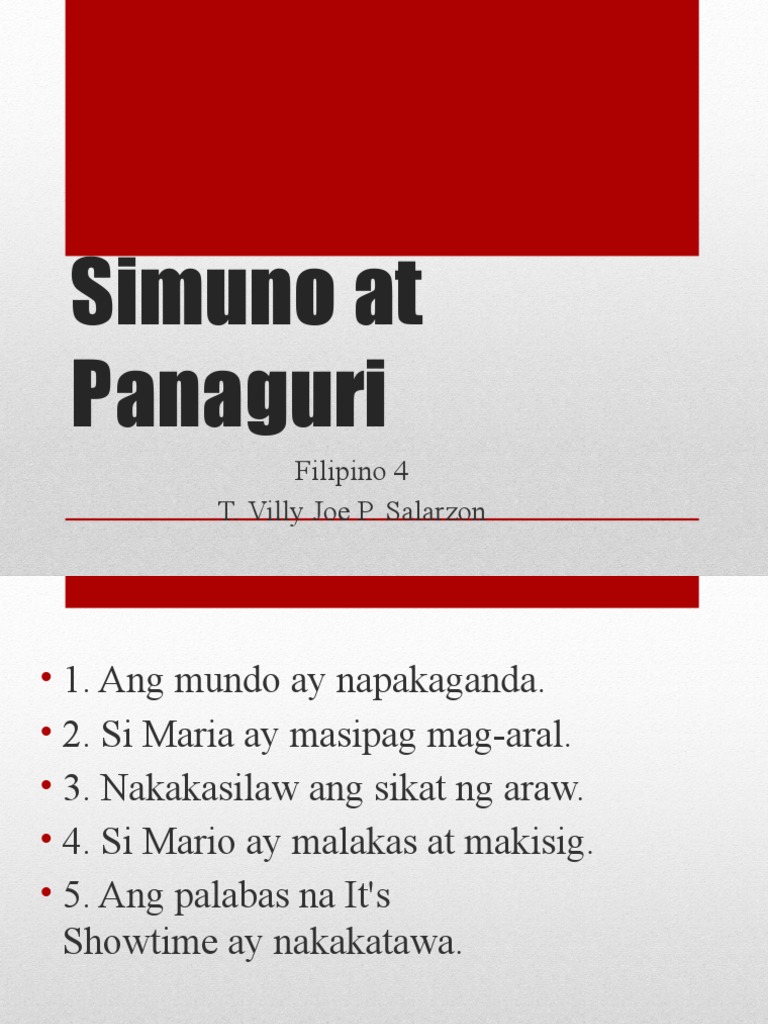 Simuno at Panaguri 4 | PDF