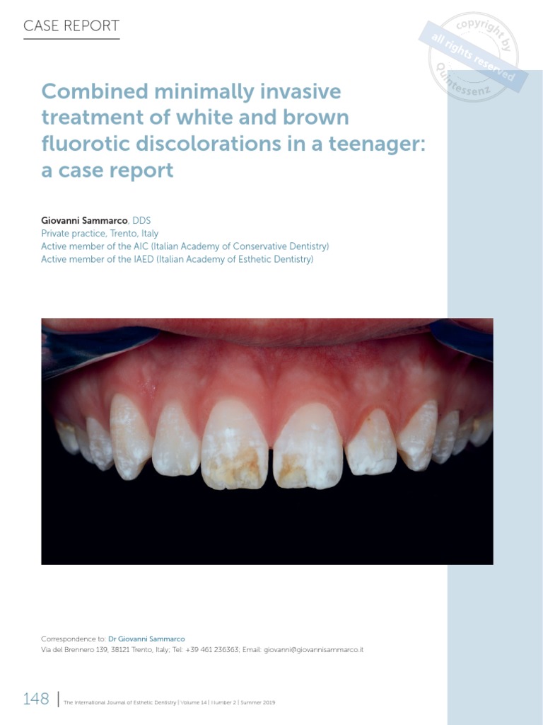 A Case Report on the Combined Minimally Invasive Treatment of White and ...