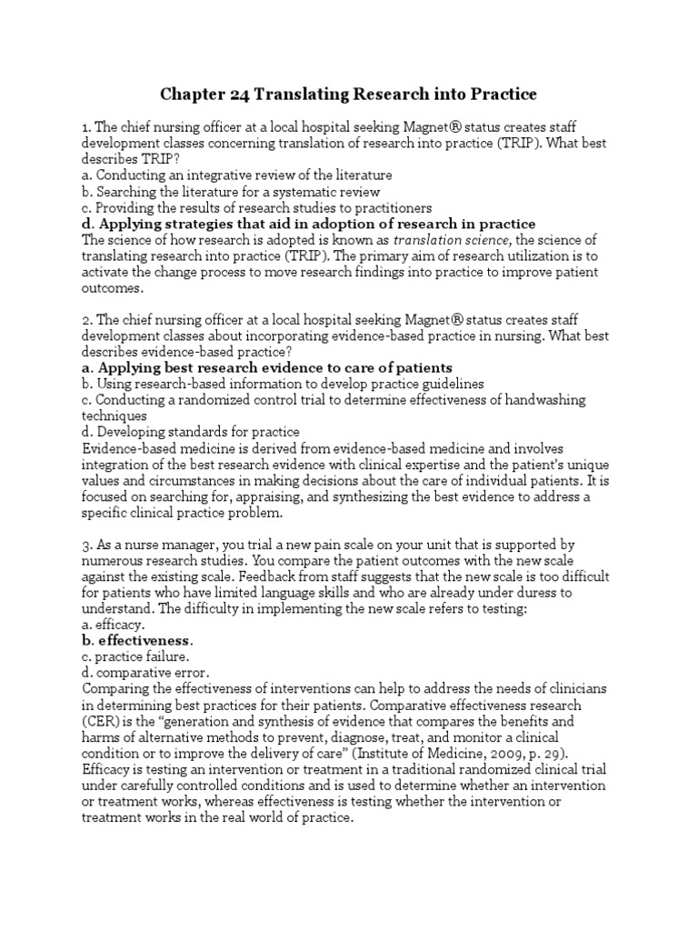 Chapter 24 Translating Research Into Practice | PDF | Evidence Based ...