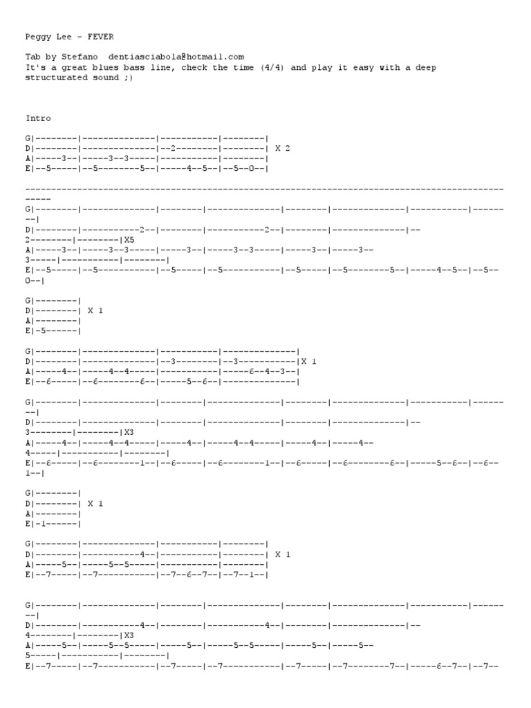 Fever - Bass | PDF