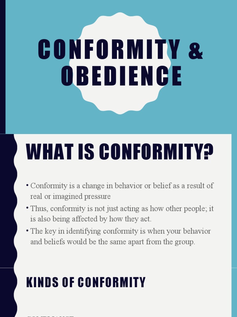 Conformity & Obedience | PDF | Obedience (Human Behavior) | Conformity