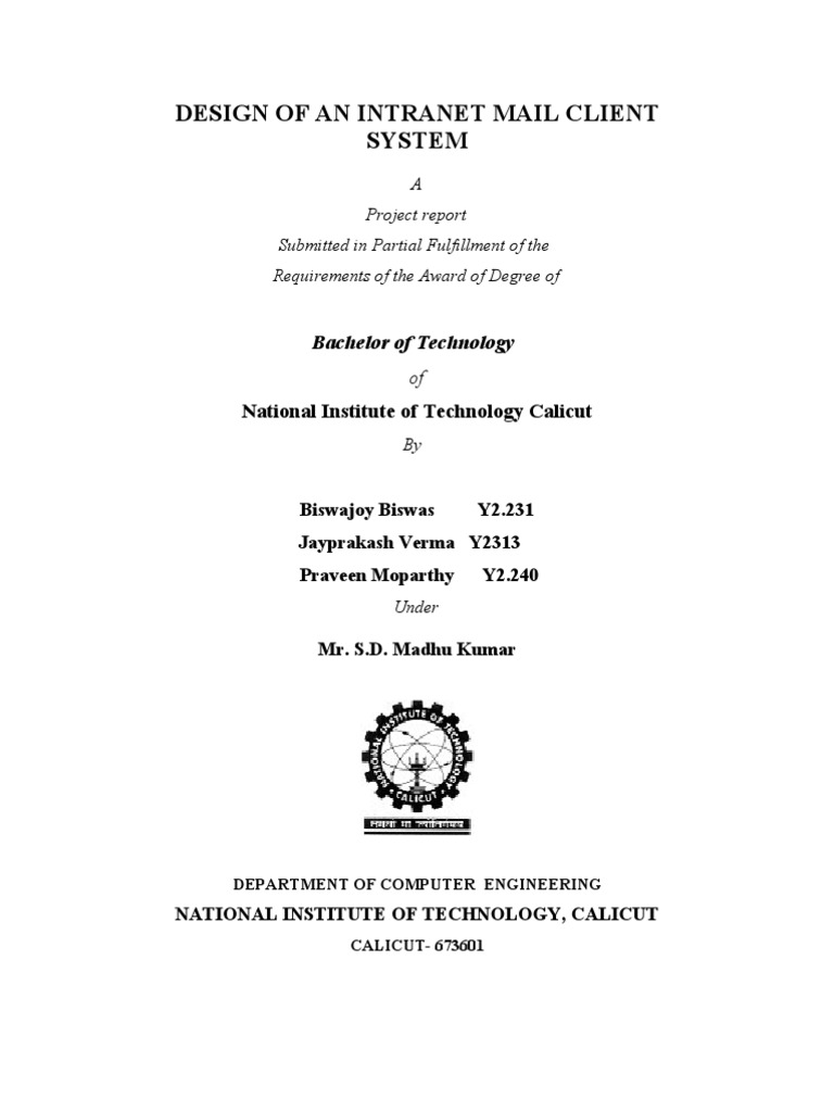 Design of Intranet Mail System | PDF | Application Layer Protocols ...