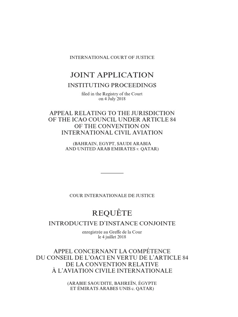 Joint Application: Instituting Proceedings | PDF | Gulf Cooperation ...